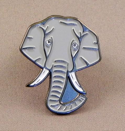 20 X Elephant Head Pin Badges
