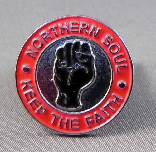 Wholesale Northern Soul Keep The Faith Red Pin Badge | JKs Bargains