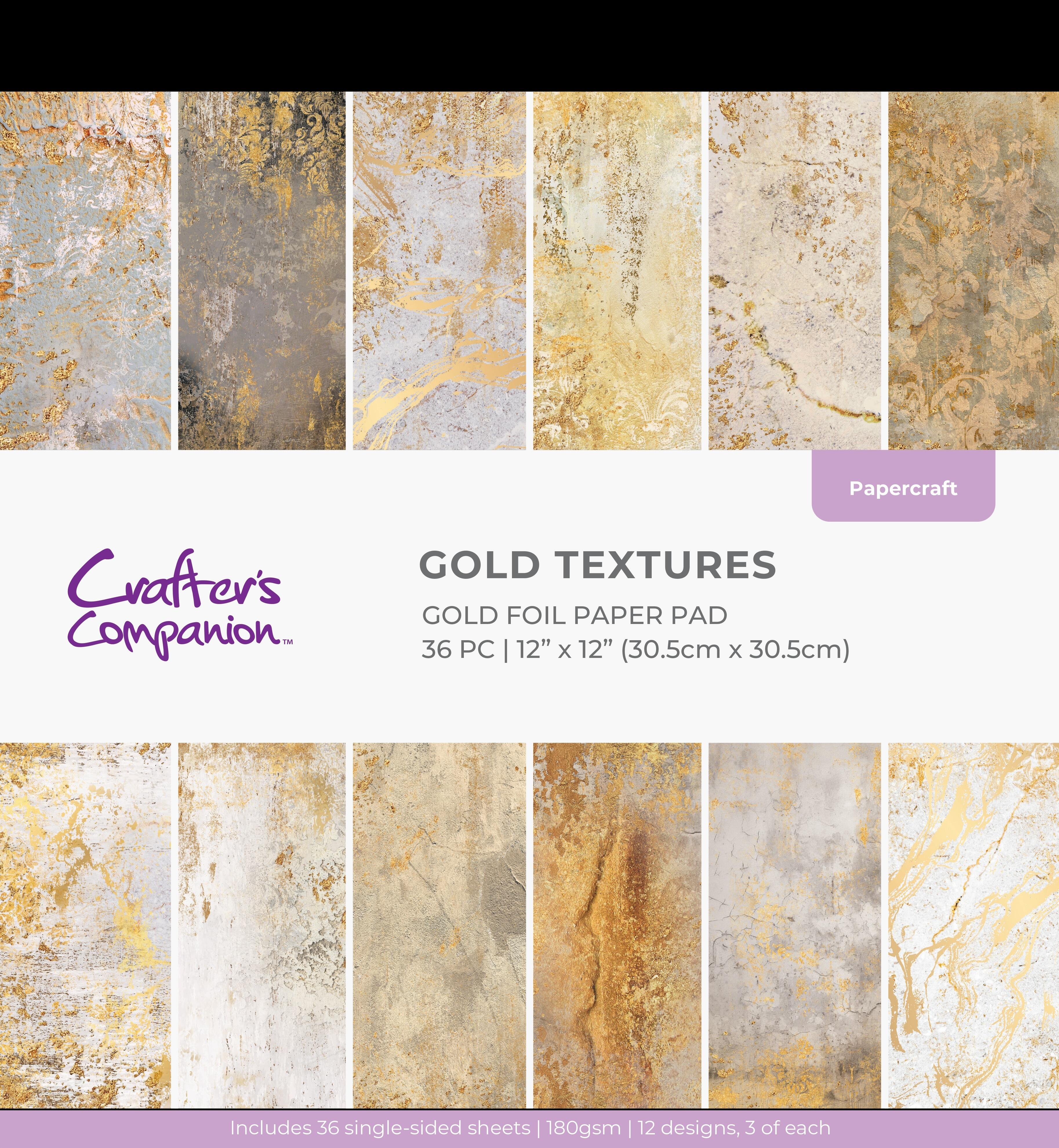 Crafter's Companion - 12" x 12" Gold Textured Paper Pad