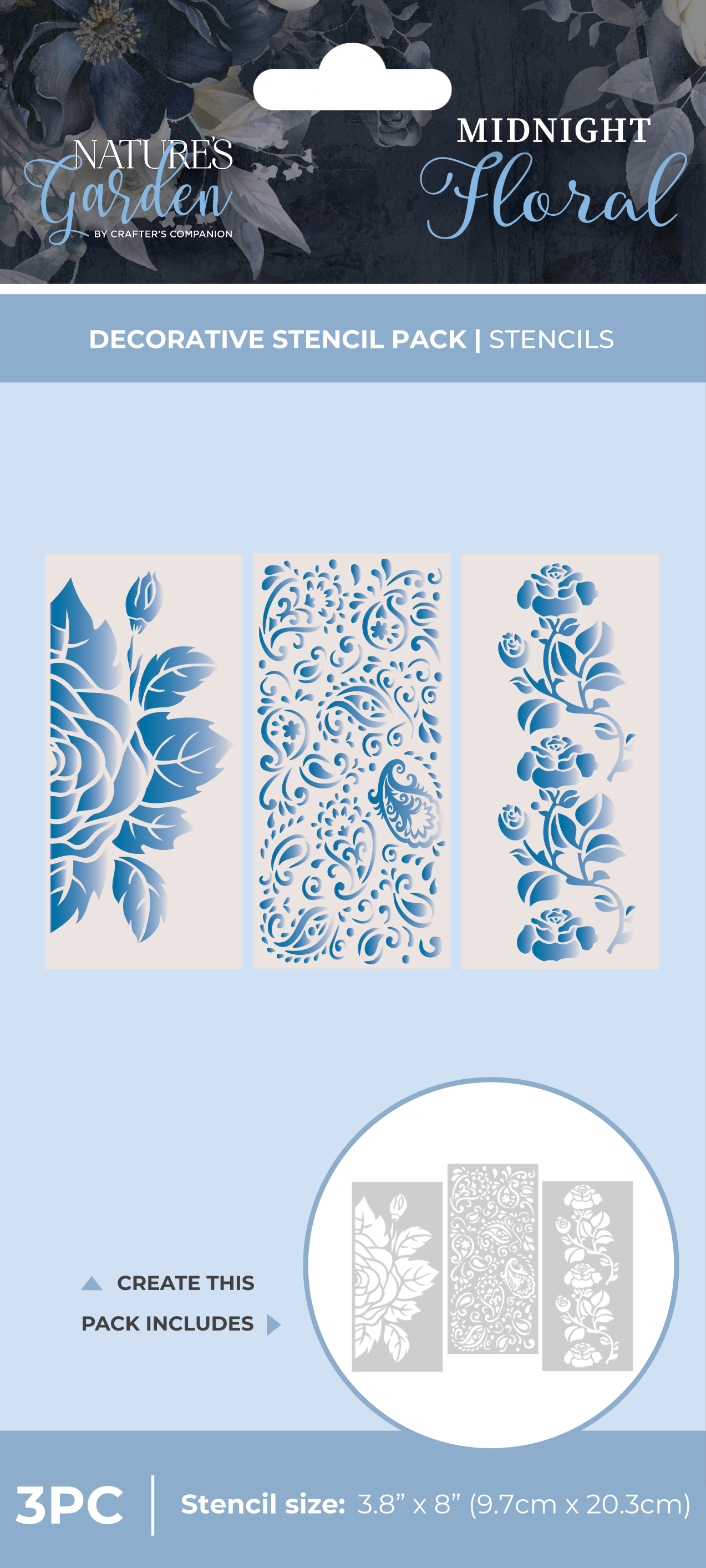 Nature's Garden - Midnight Floral Collection - Stencils - Decorative ...
