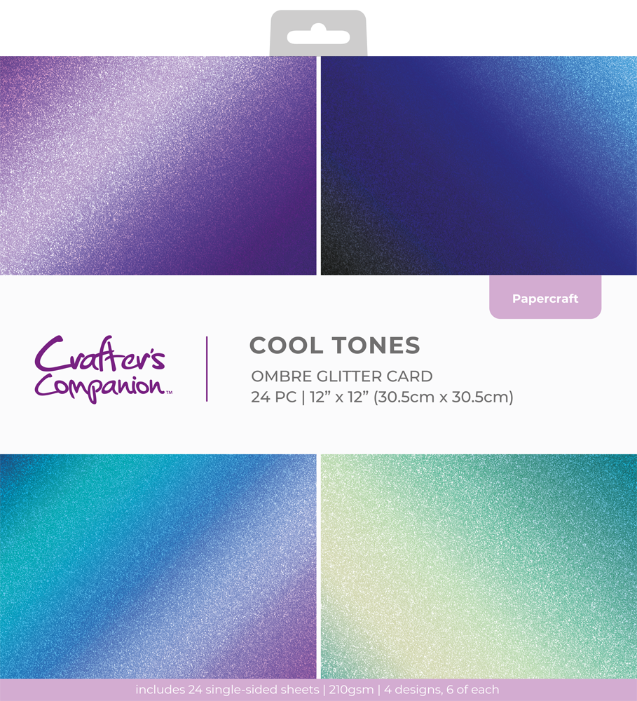 Crafter's Companion - 12" x 12" Ombre Glitter Pad - Cool Tones