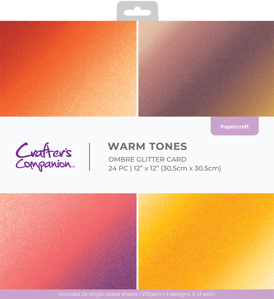 Crafter's Companion - 12" x 12" Ombre Glitter Pad - Warm Tones