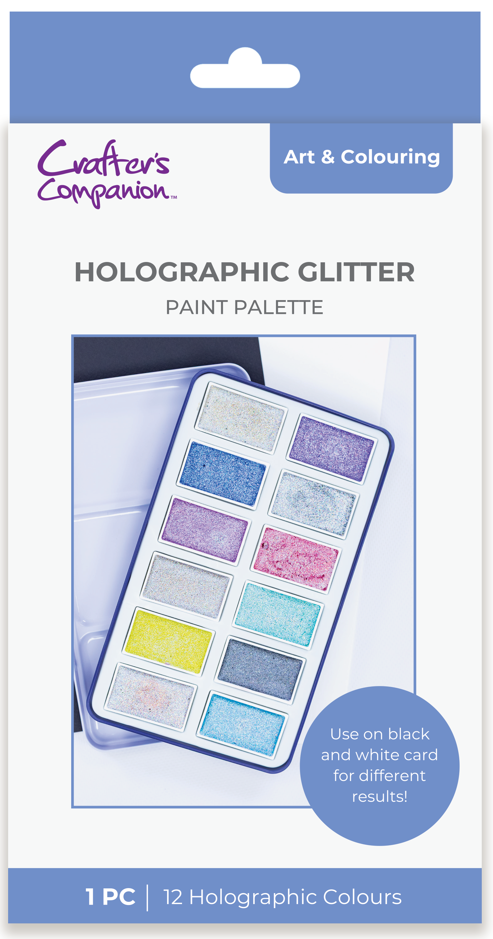 Crafter's Companion - Holographic Glitter Paint Palette - 12 Colours