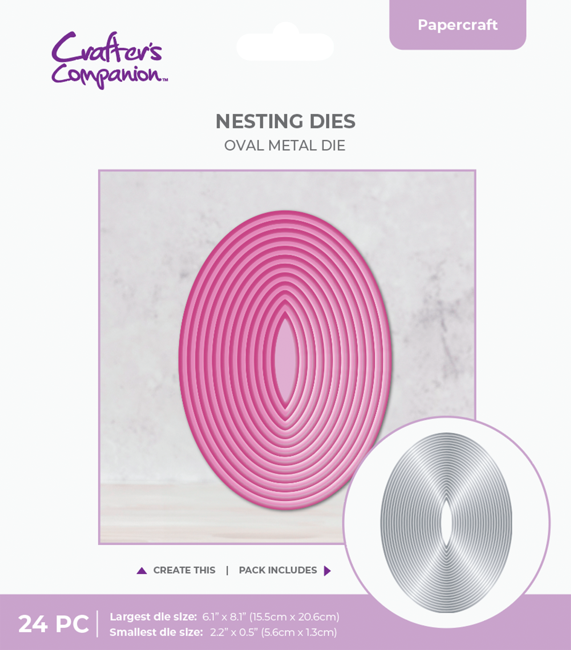 Crafter’s Companion - 8" Nesting Collection Metal Dies - Oval