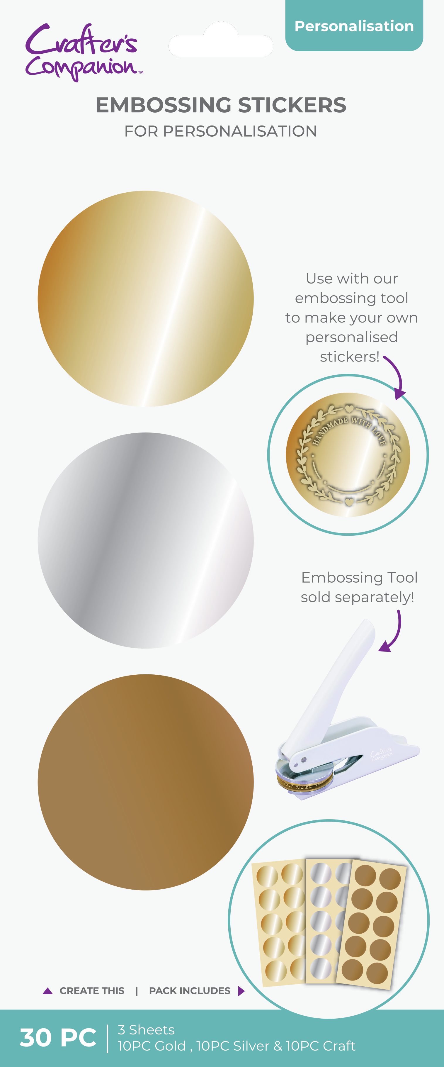 Crafter's Companion - Embossing Stickers 30PC