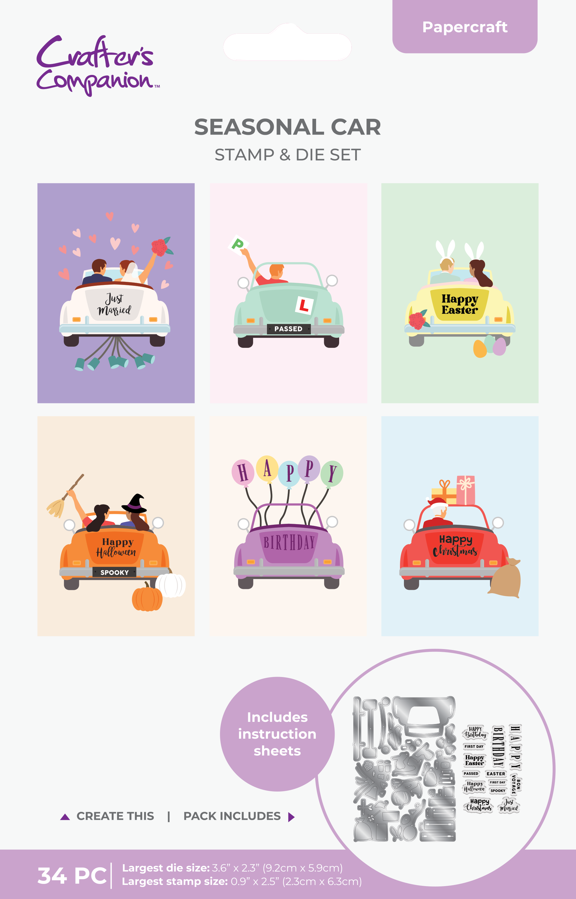 Crafter’s Companion - Stamp & Die Set - Seasonal Car