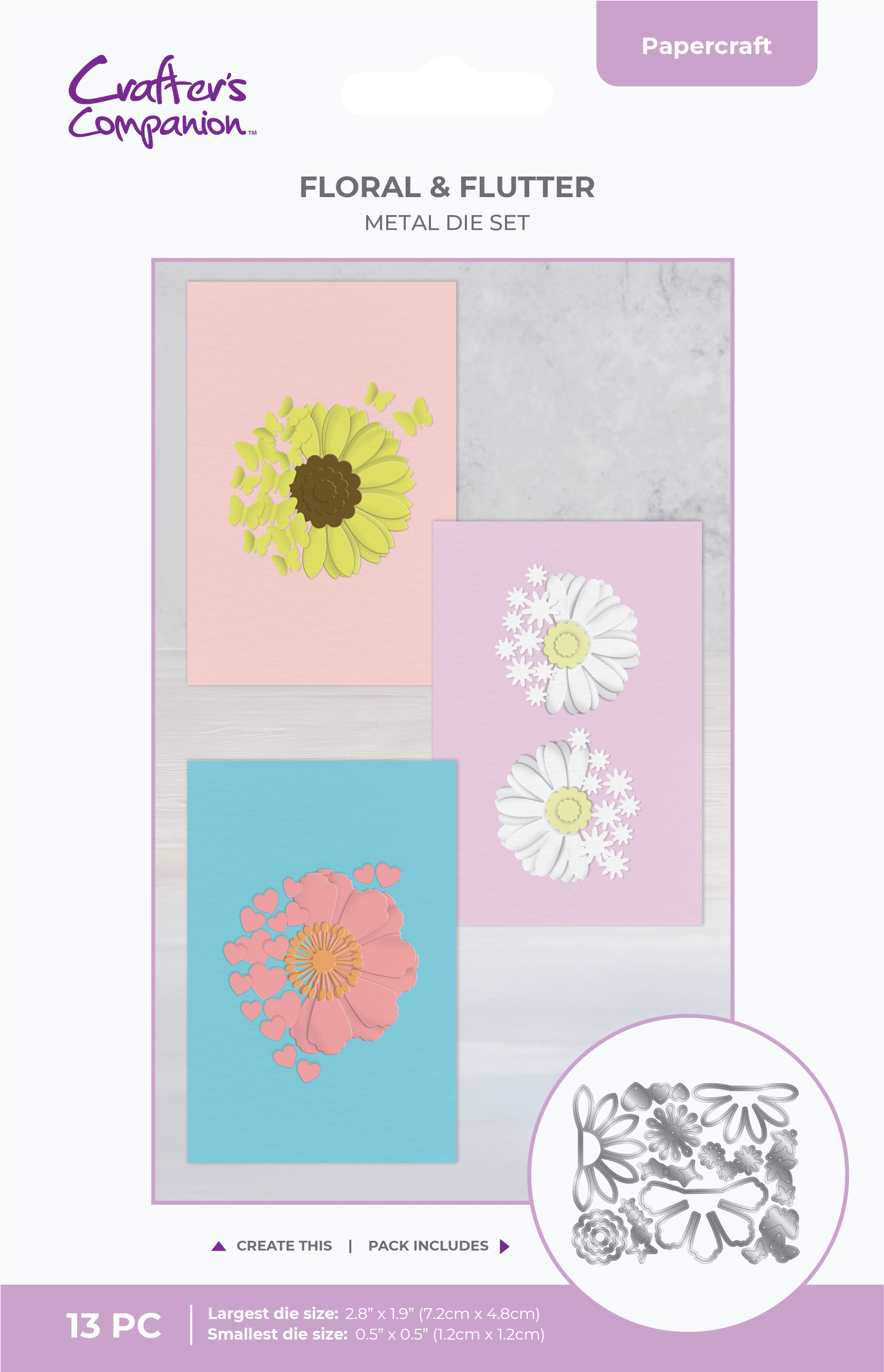 Crafter’s Companion - Stamp & Die Set - Floral & Flutter Set