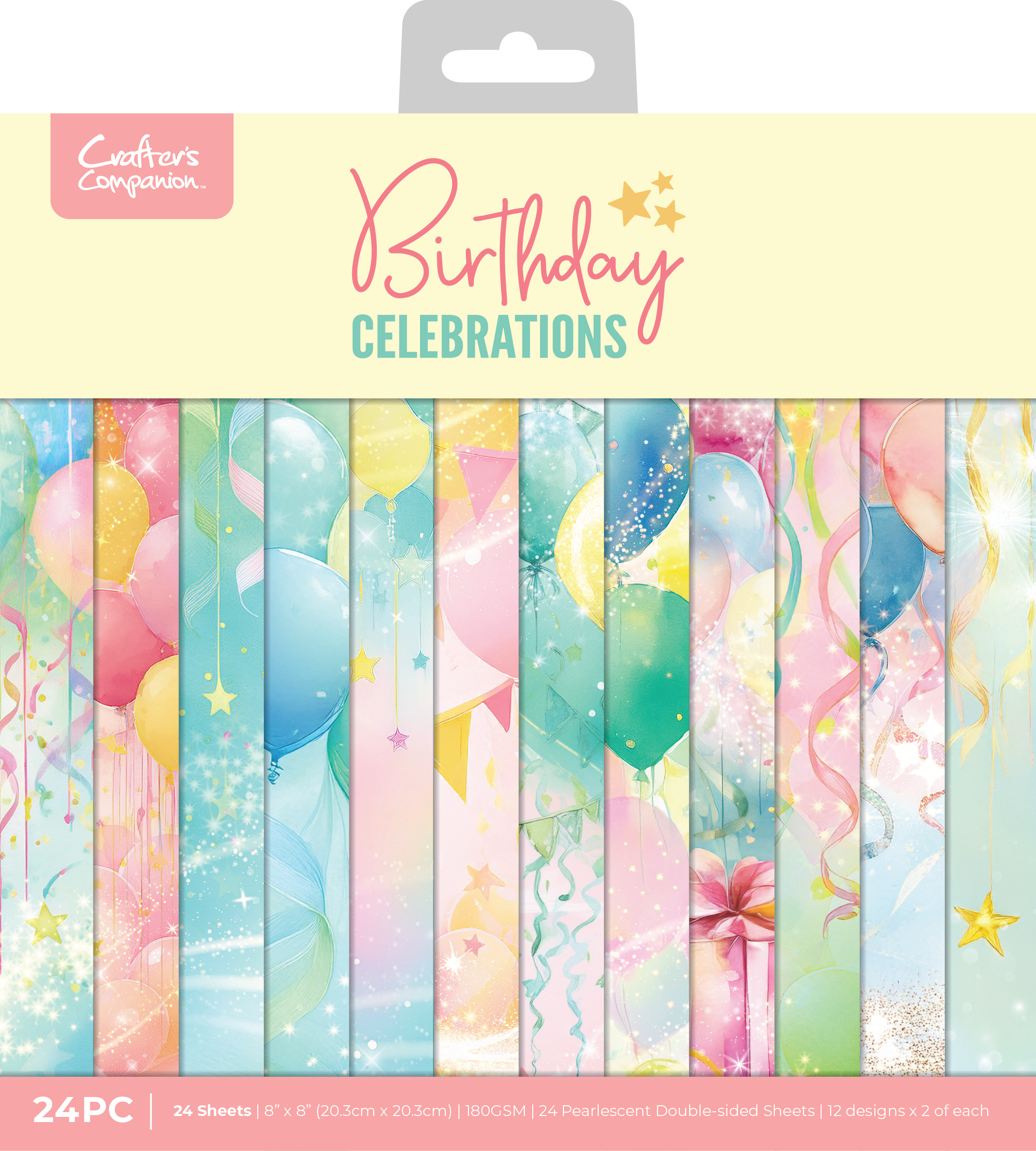 Crafter’s Companion - Birthday Celebrations Collection - 8" x 8" Paper Pad