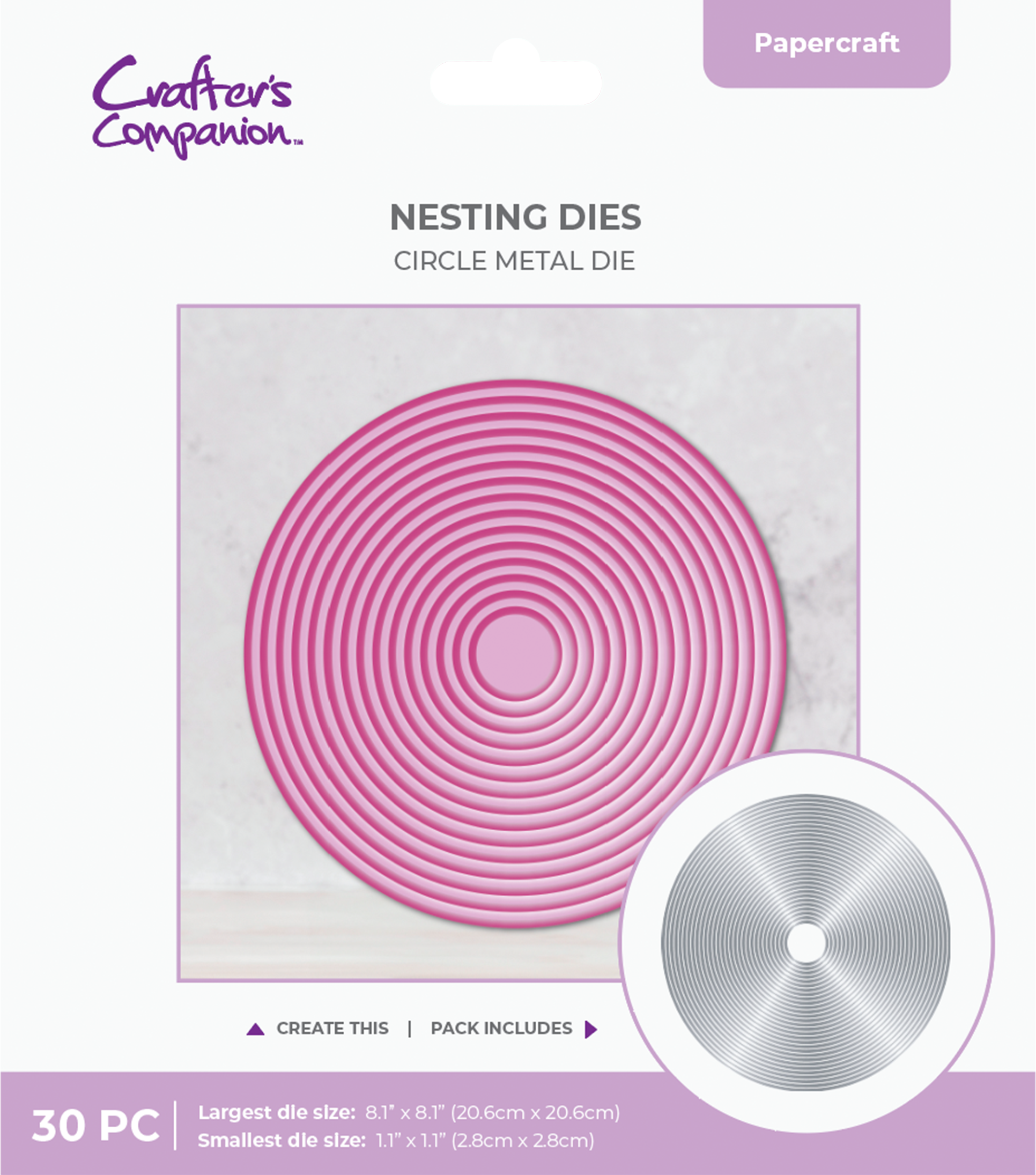 Crafter’s Companion - 8" Nesting Collection Metal Dies - Circle