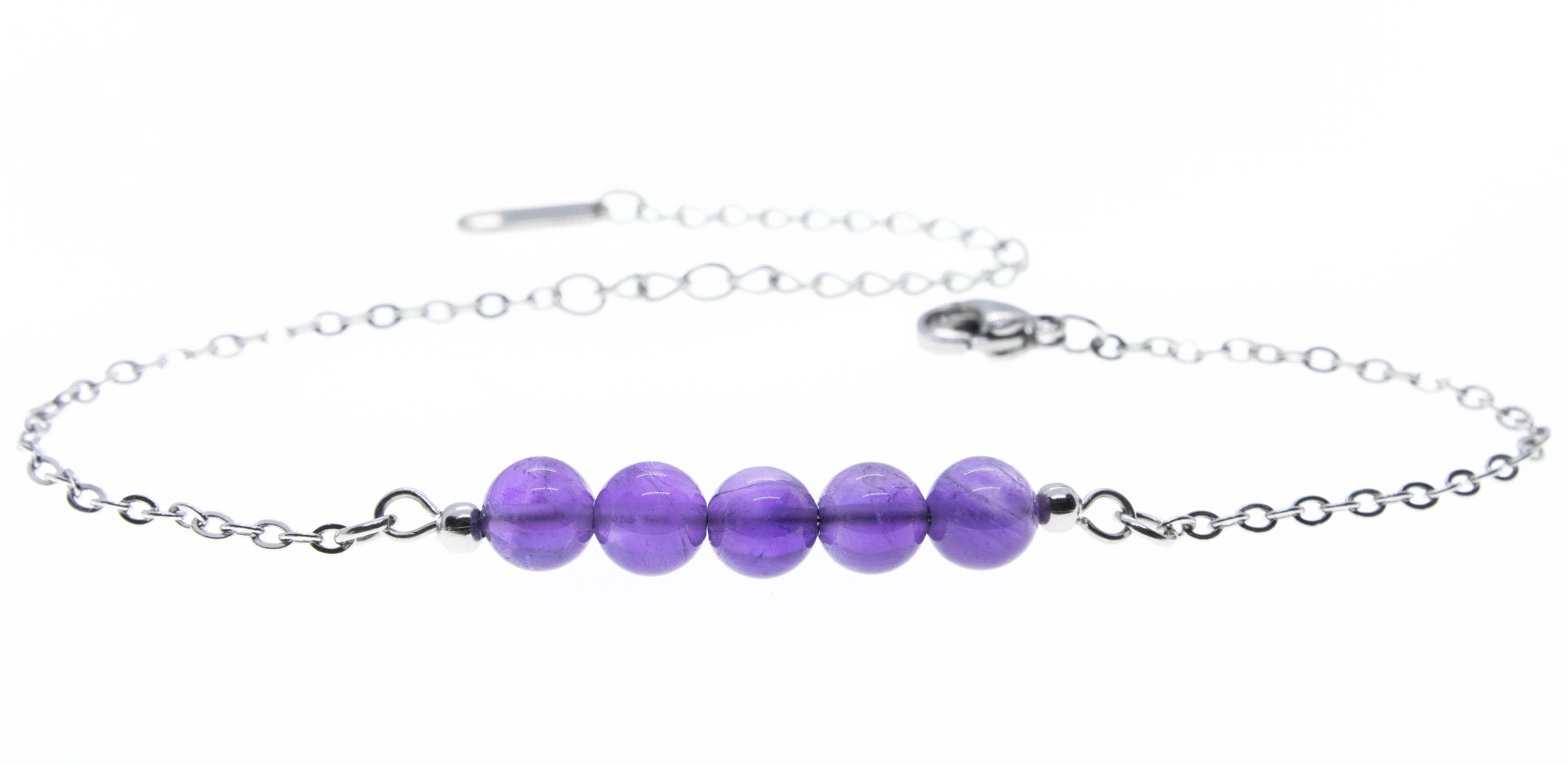 Amethyst Crystal Gemstone Anklet - Healing Crystals - Gifts for Her ...