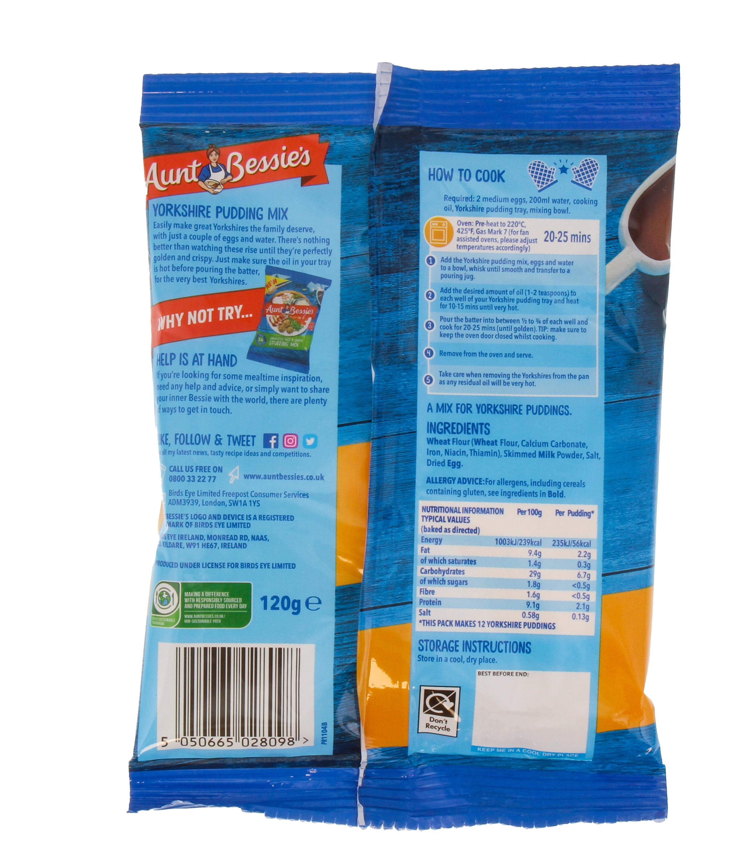 Aunt Bessie’s Yorkshire Pudding Mix 120g