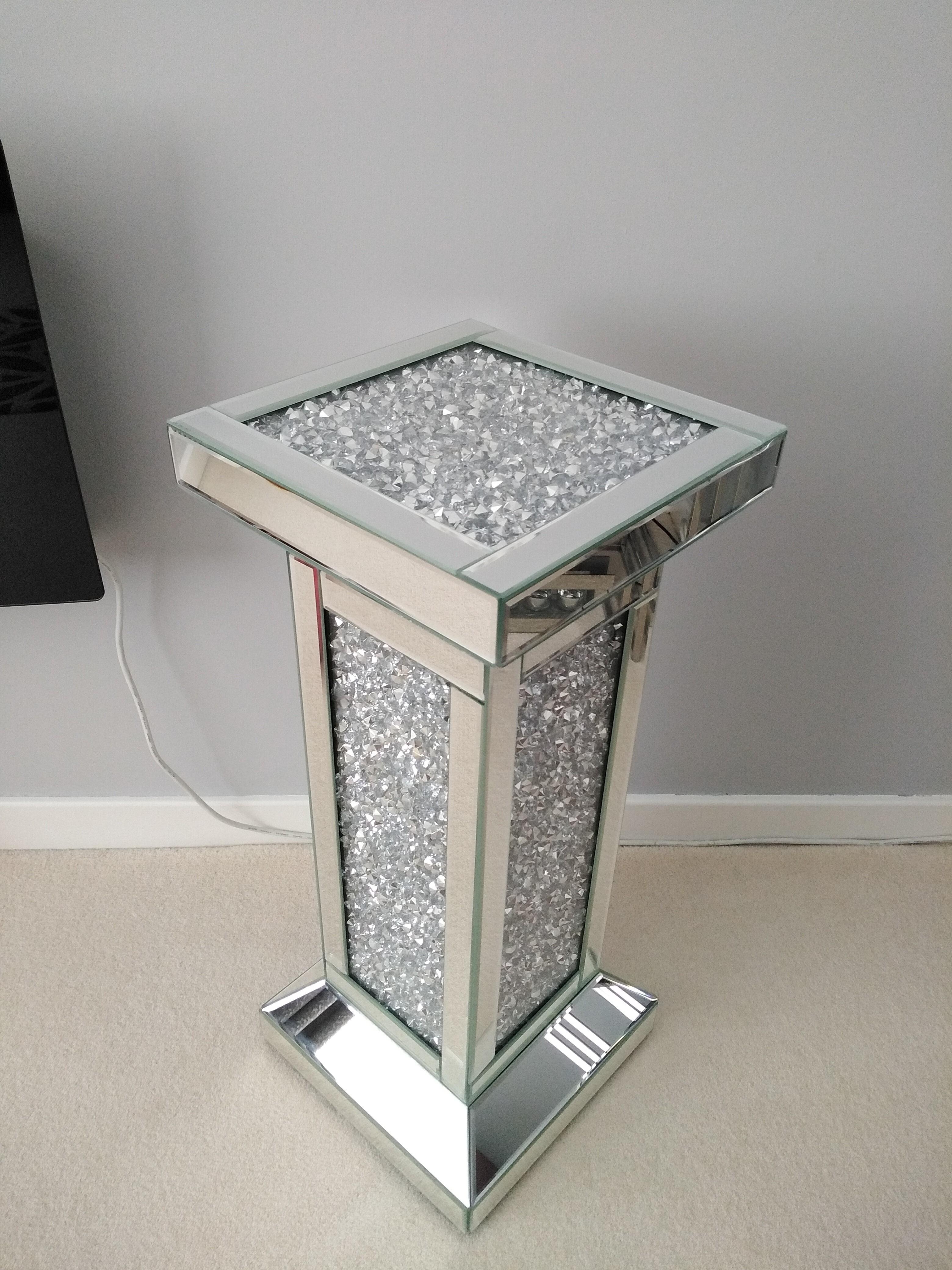Roma crushed diamond mirrored Pedestal / side table