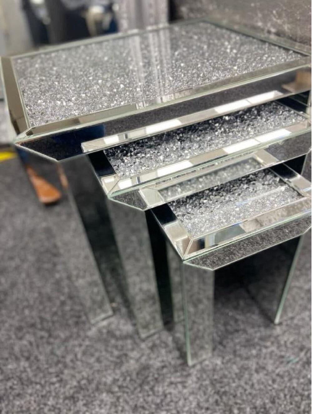Roma Crushed diamond nest of tables