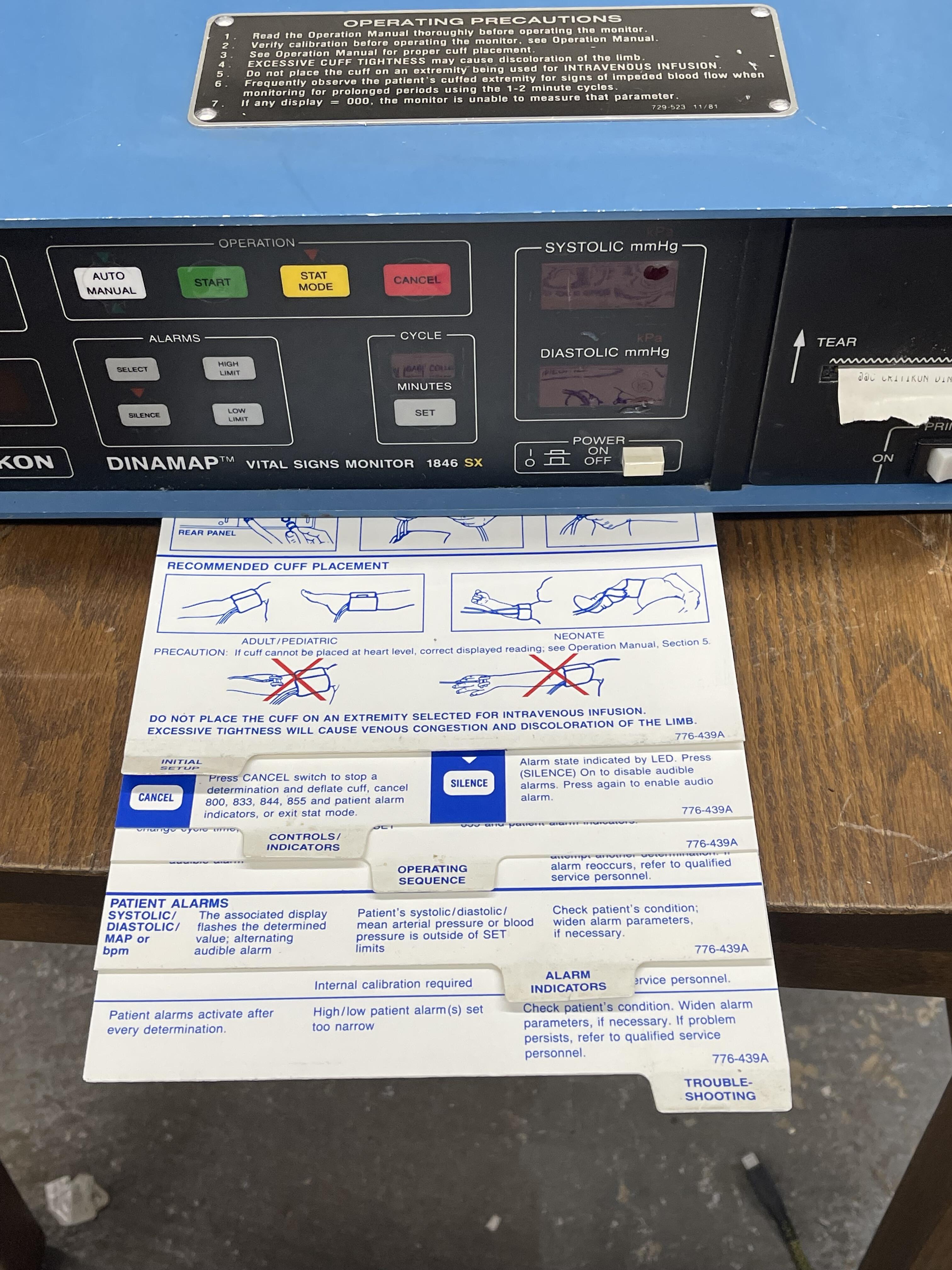Critikon 1846SX/P Vital Signs Monitor & Printer