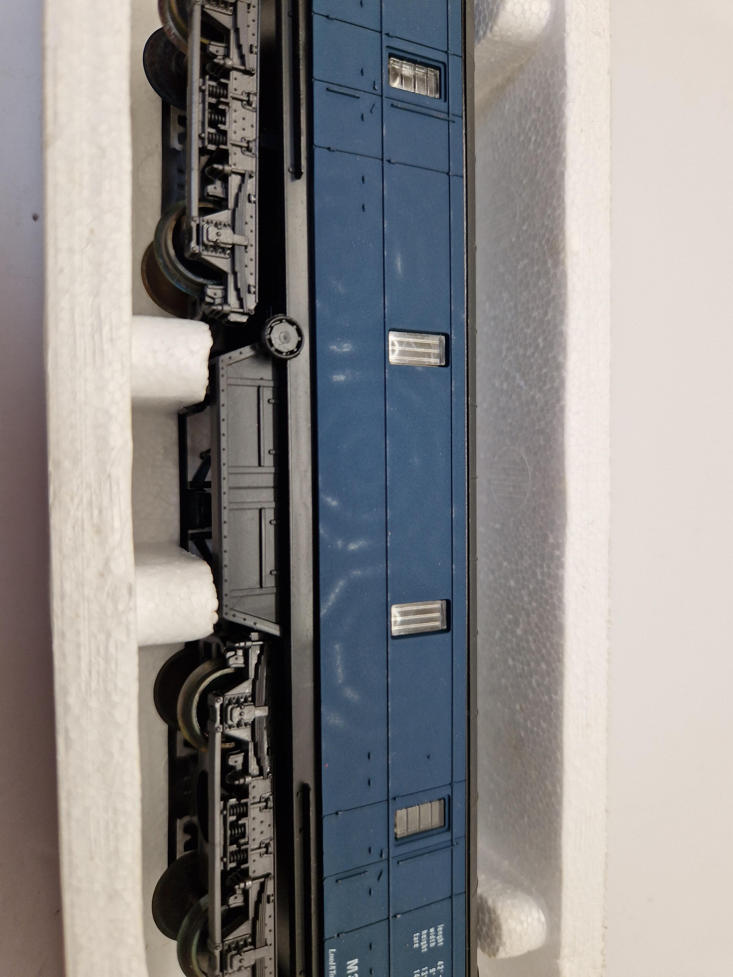 A pre-owned LIMA 305360W Ex LMS 42' GUV bogie parcels van in BR Blue