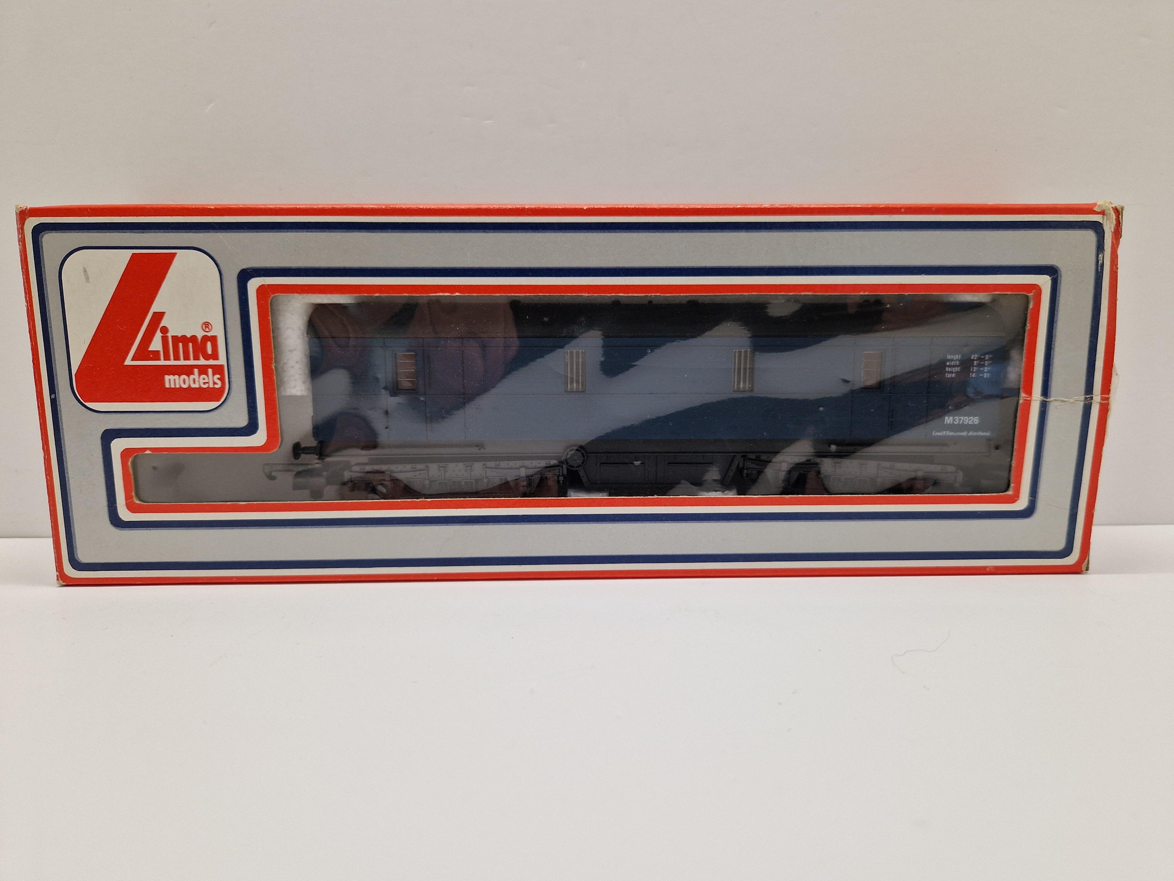 A pre-owned LIMA 305360W Ex LMS 42' GUV bogie parcels van in BR Blue