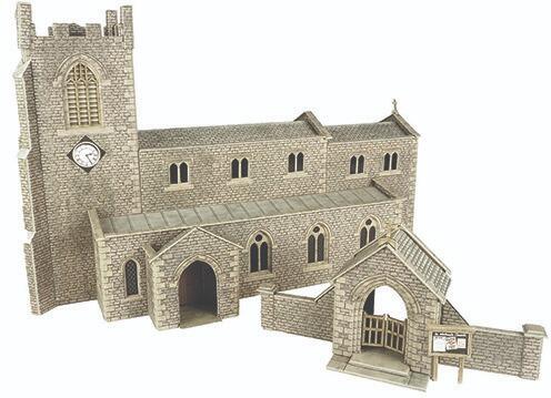 Metcalfe PO226 00/H0 Scale Stone Village Church with Lychgate