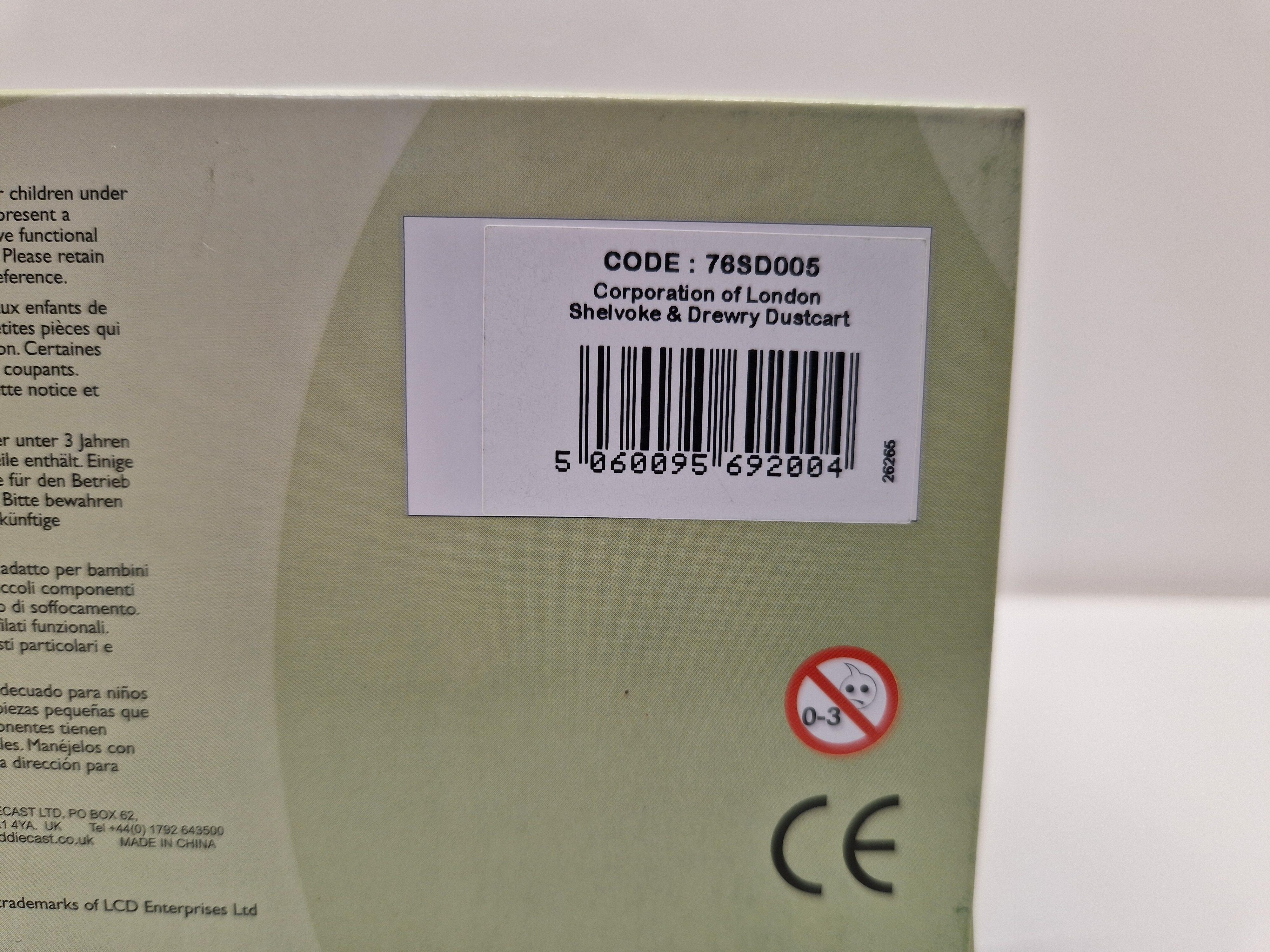 Oxford 76SD005 Shelvoke & Drewry Corporation of London Dustcart