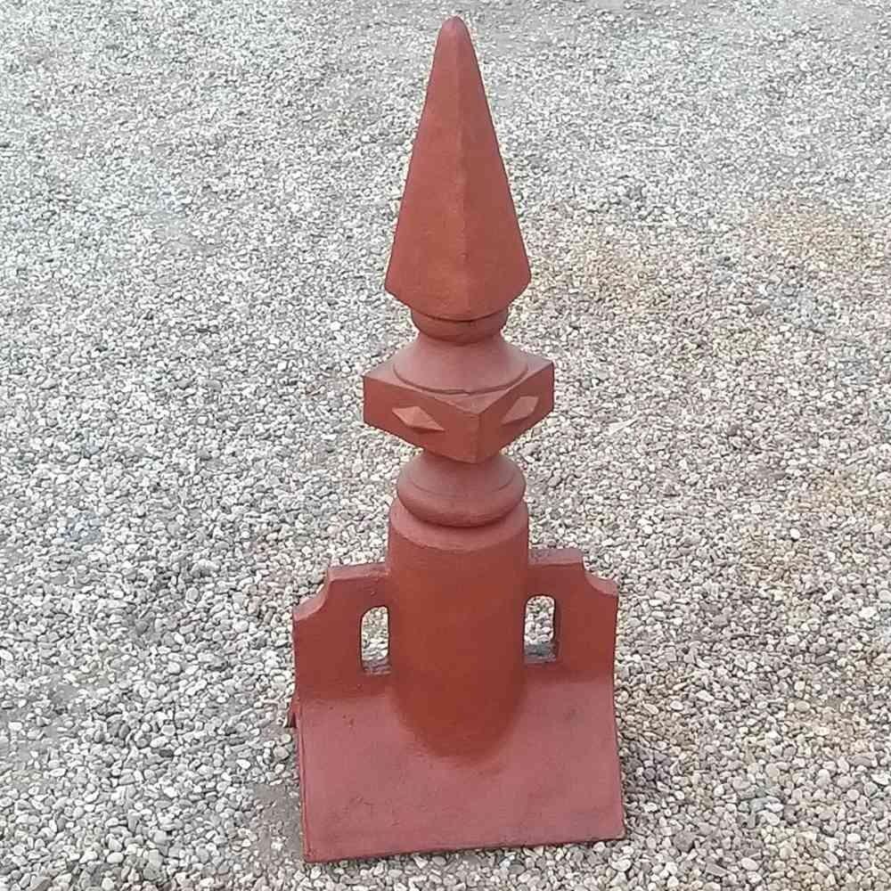Double arch square spire roof finial
