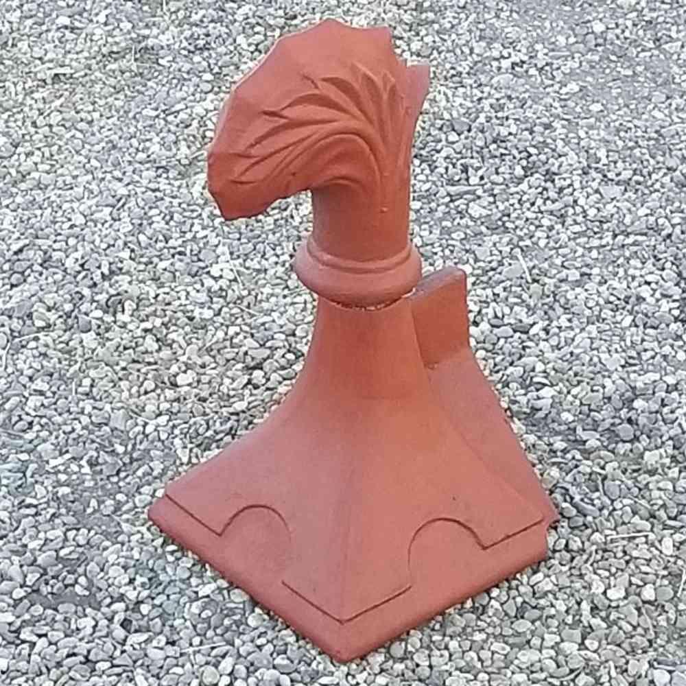 RD omega block end curved leaf finial