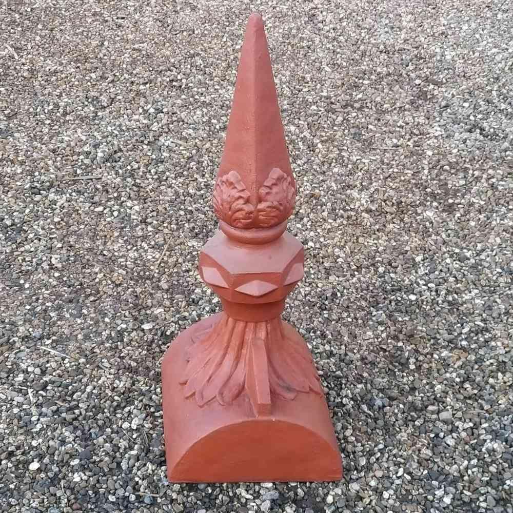 Half round capped hex spire finial