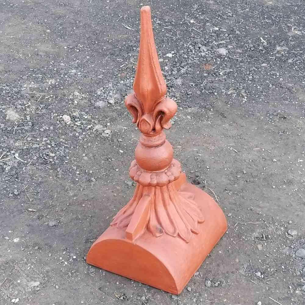 Half round capped spire ridge finial