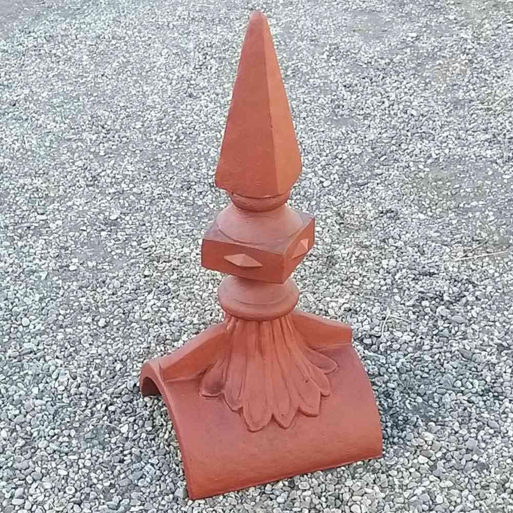 Half round square spire finial