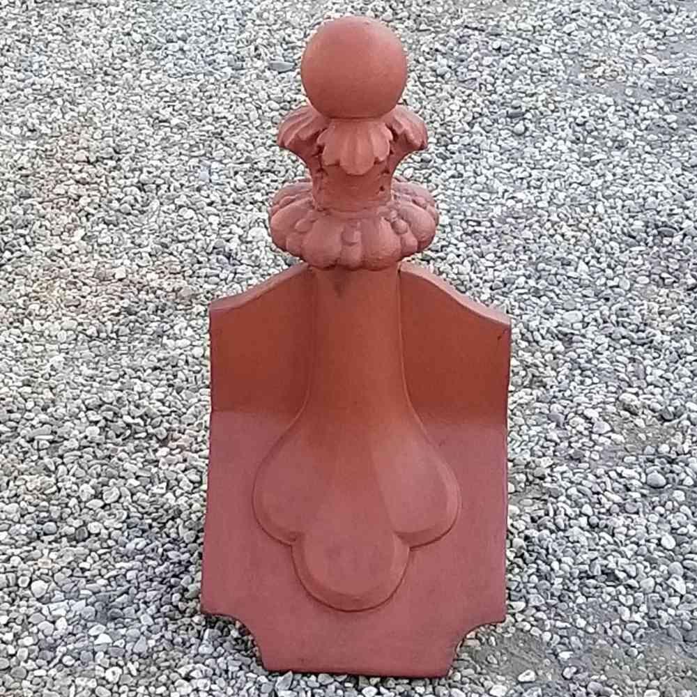 Gable end angled small fleur ball finial