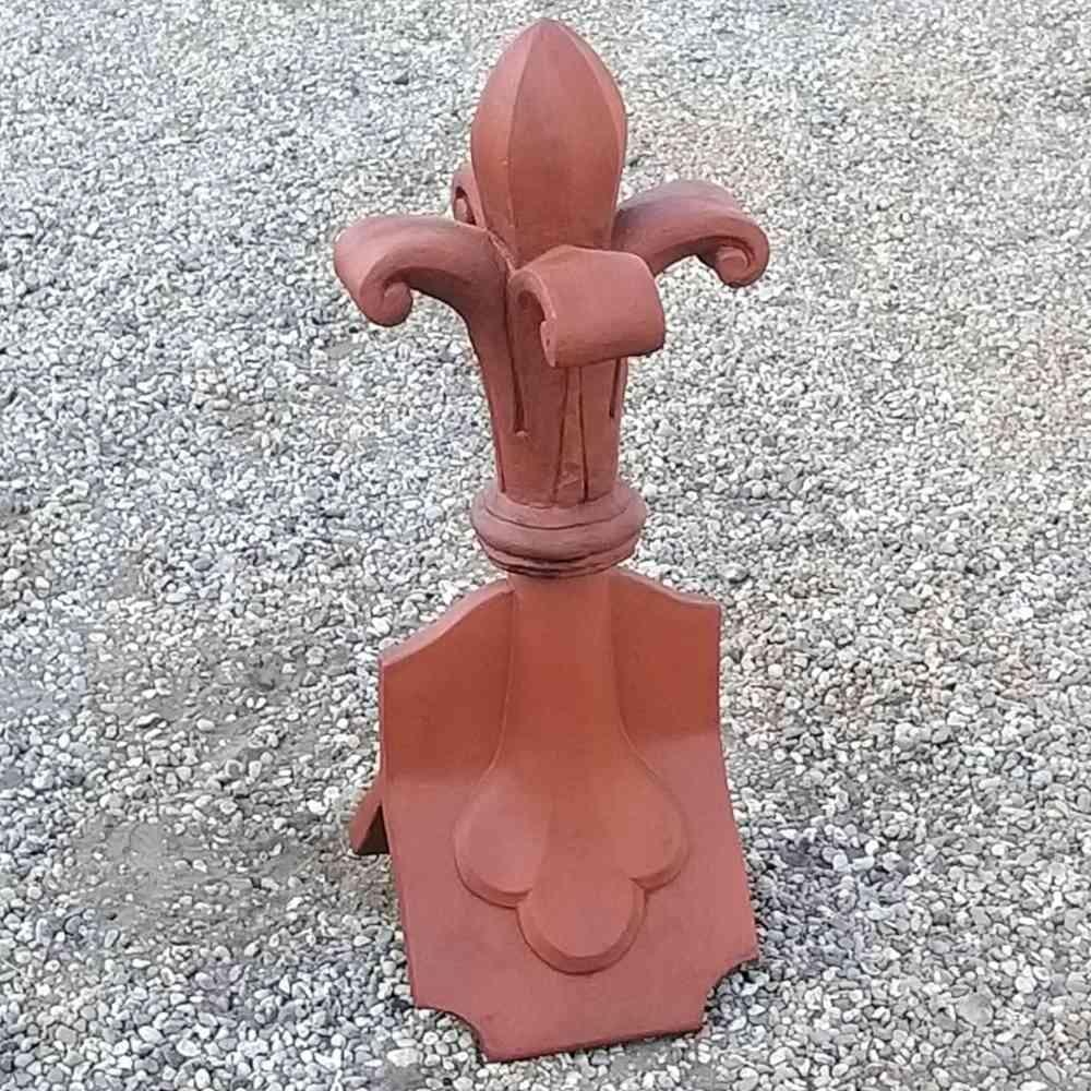 Gable end angled spike fleur roof finial