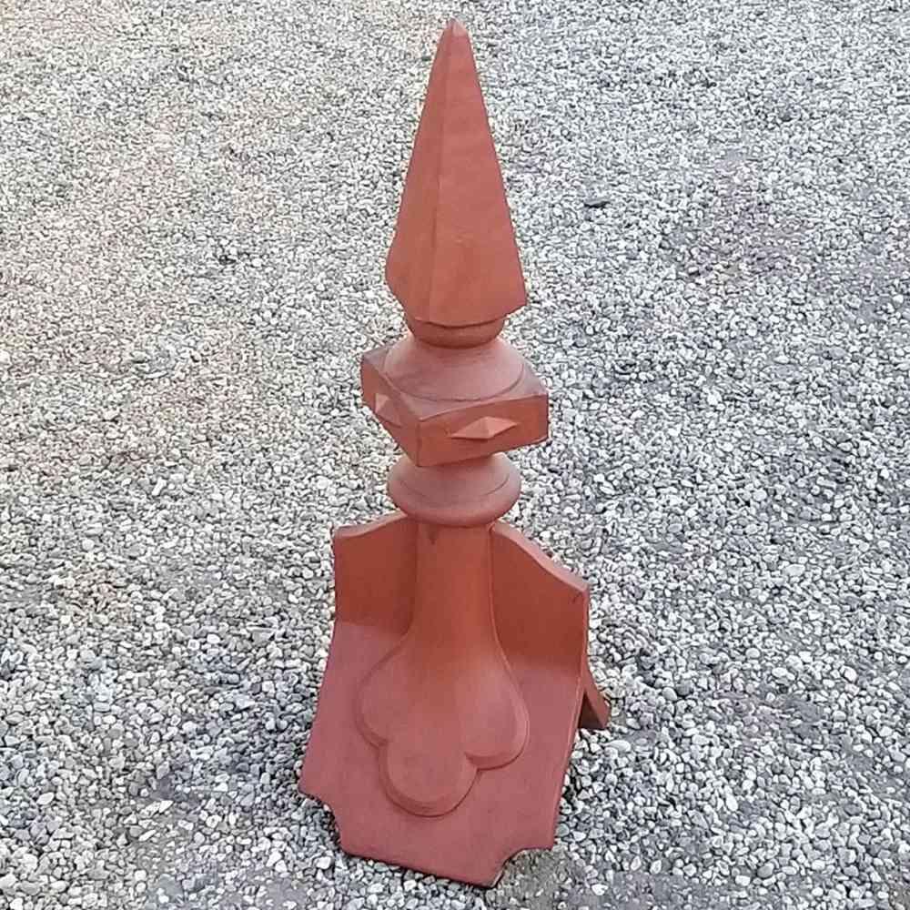 Gable end angled square spire roof finial