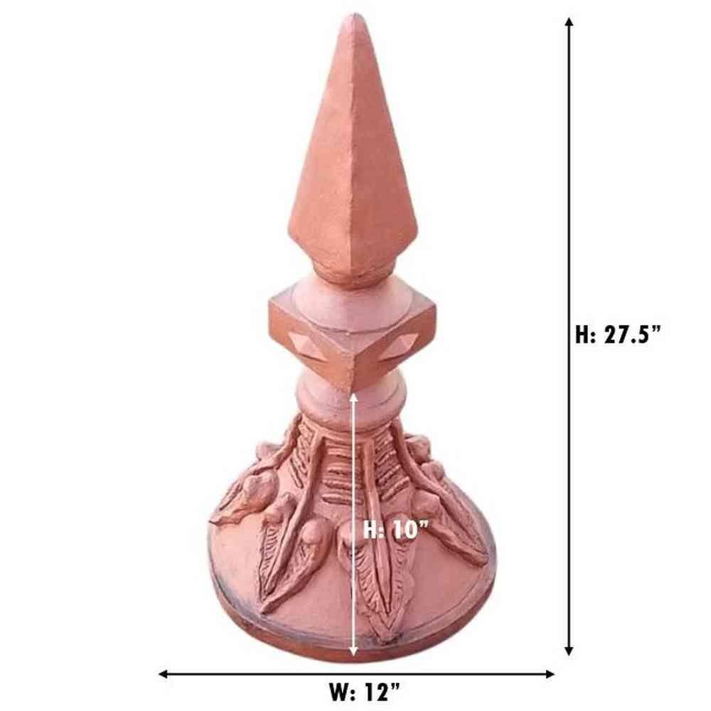 Large round square spire ridge finial