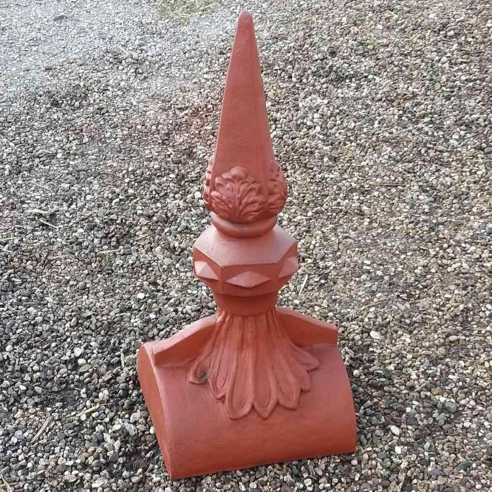 Half round capped hex spire finial