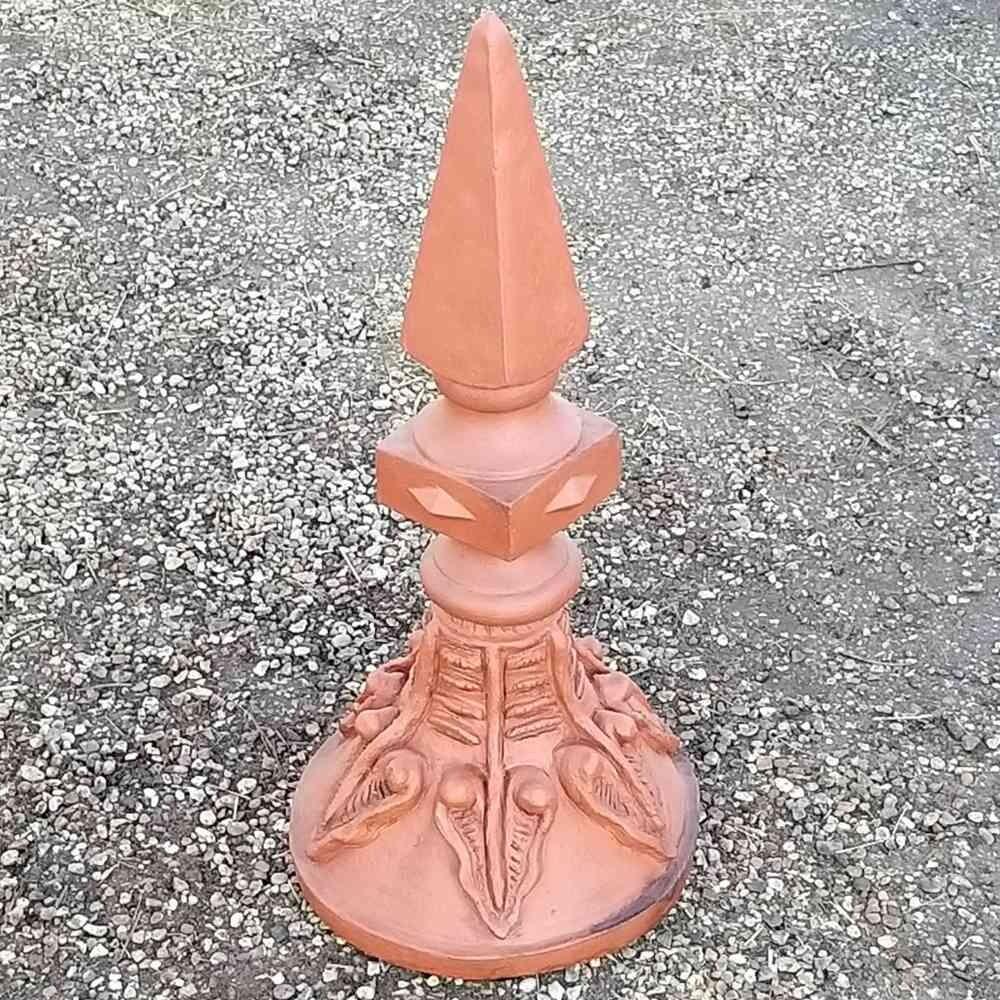 Large round square spire ridge finial