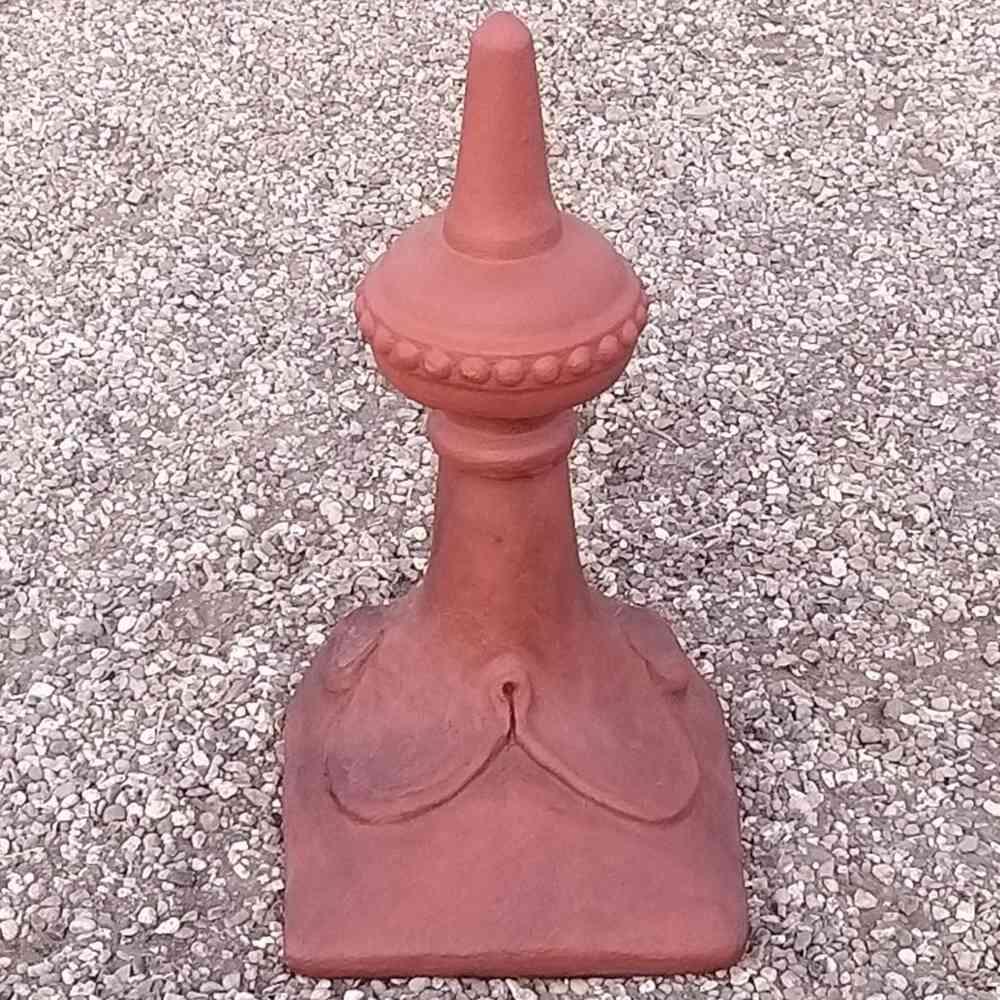 Block end angled topper roof finial