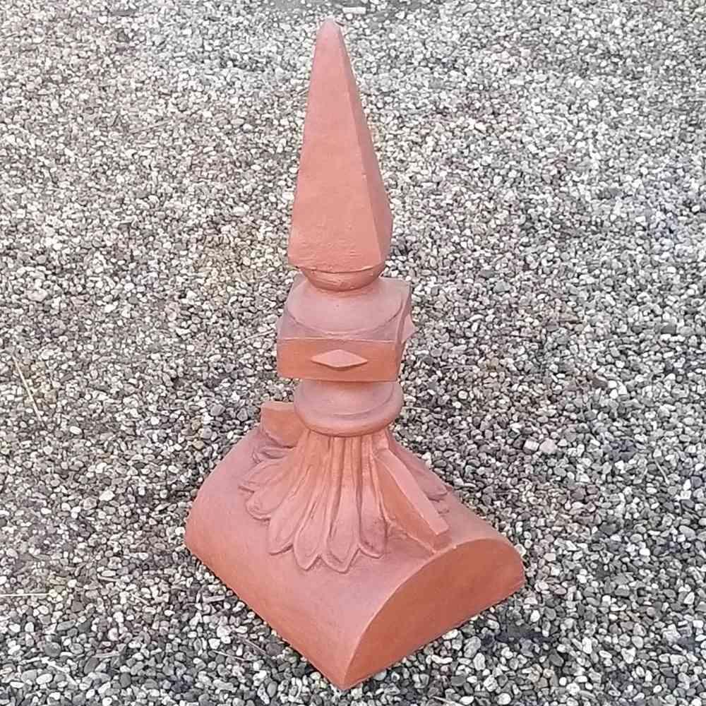 Half round capped square spire finial