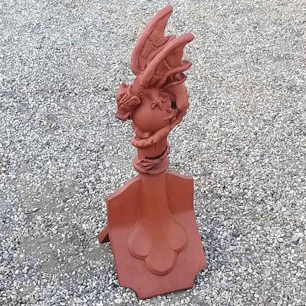 Gable end angled mini dragon roof finial