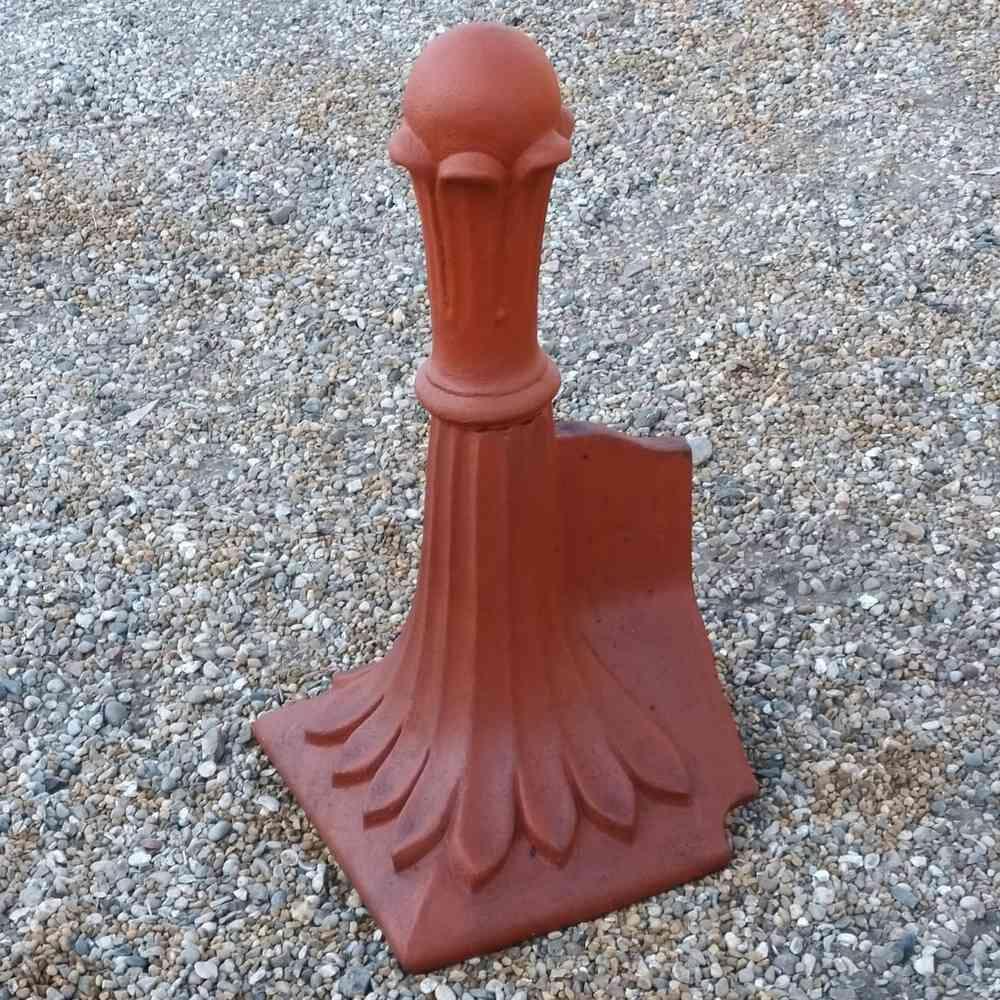 Angled block end 6 leaf ball finial