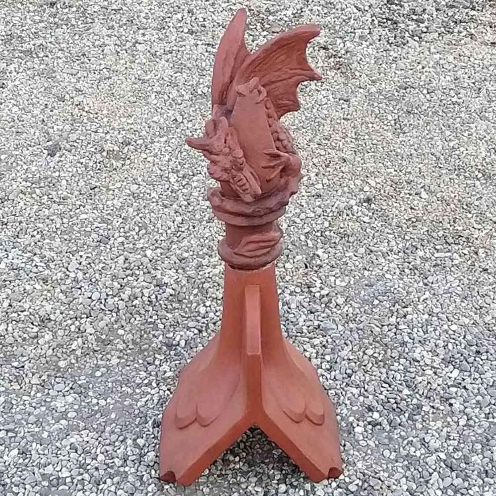 Gable end angled sabre dragon roof finial