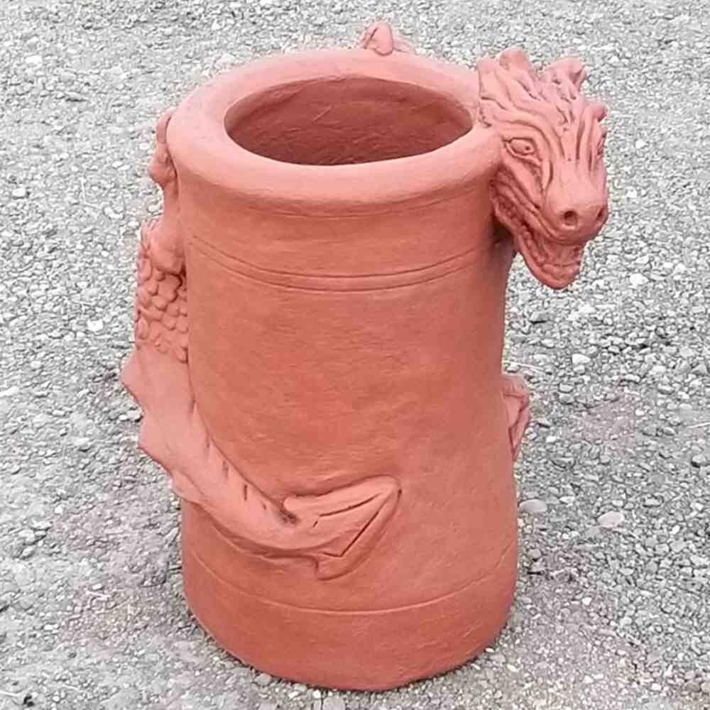 Dragon chimney pot terracotta right