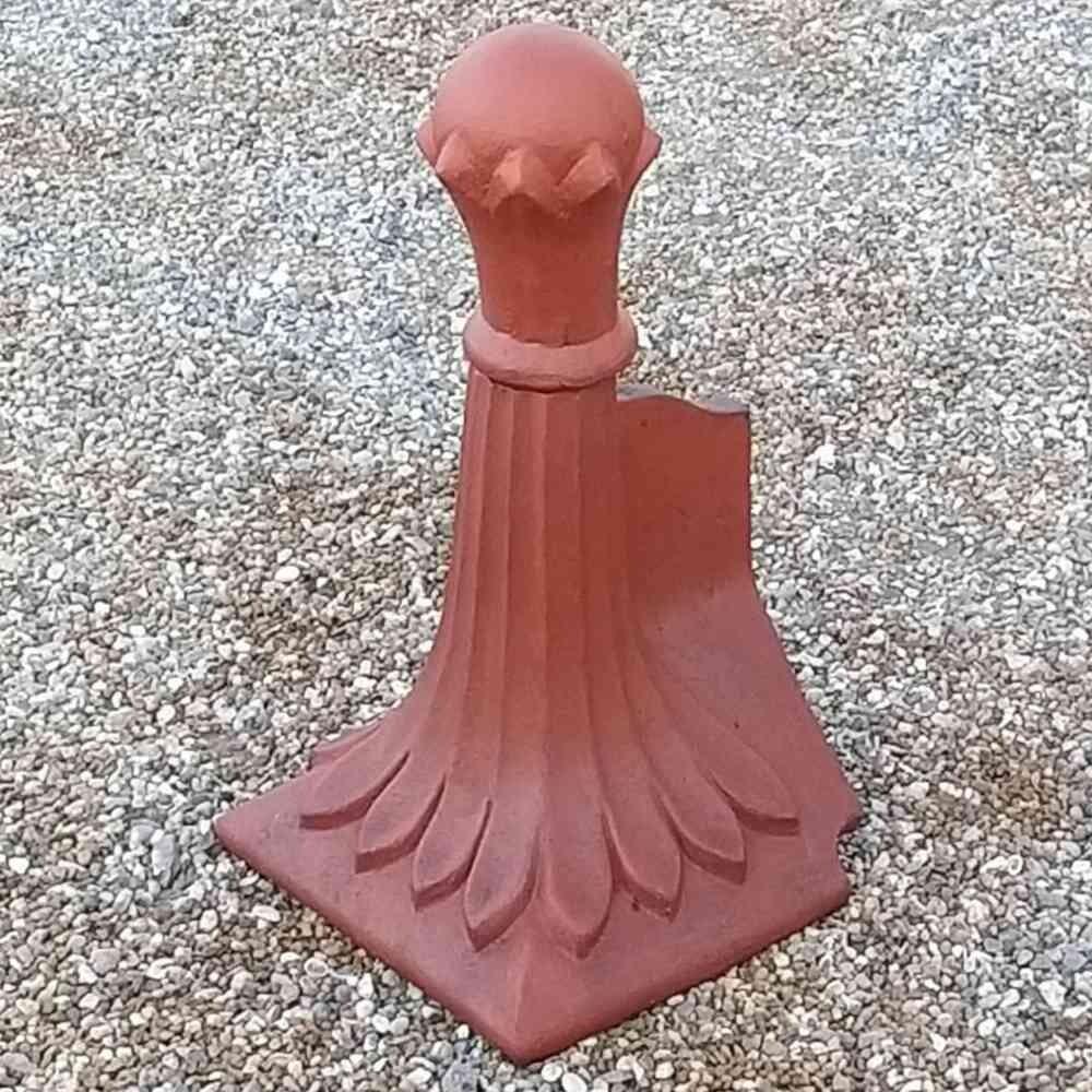 Angled block end old ball finial