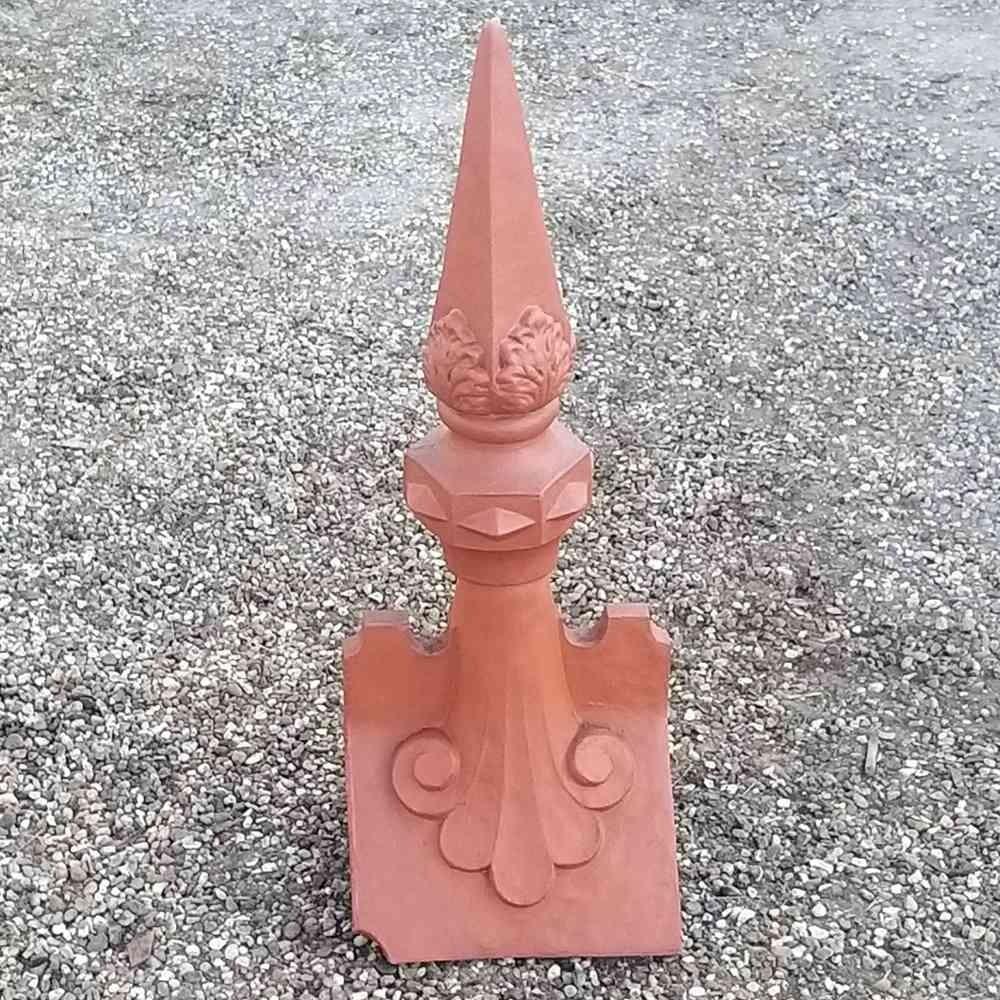 Castle scrolled hex spire roof finial