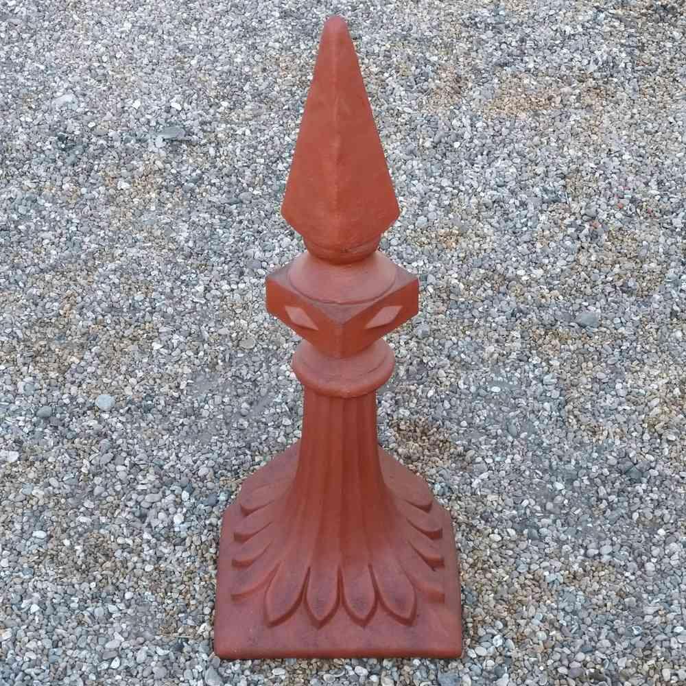Angled block end square spire finial