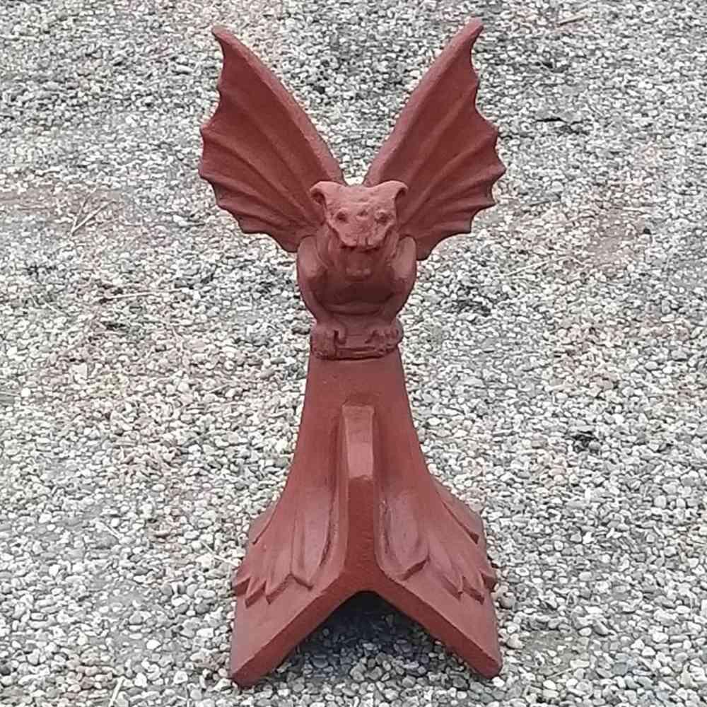 Seven leaf winged gargoyle ridge finial