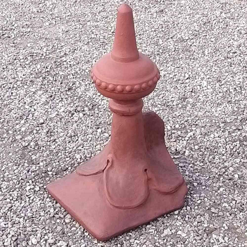 Block end angled topper roof finial