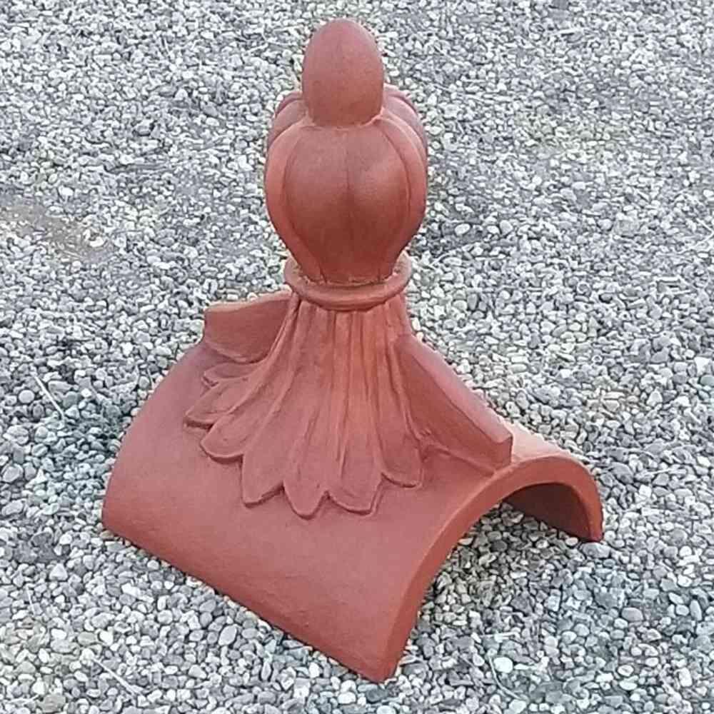 Half round coronation crest roof finial