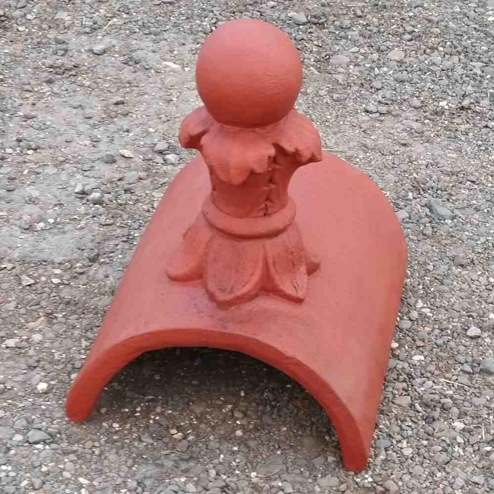 Small fleur ball half round finial