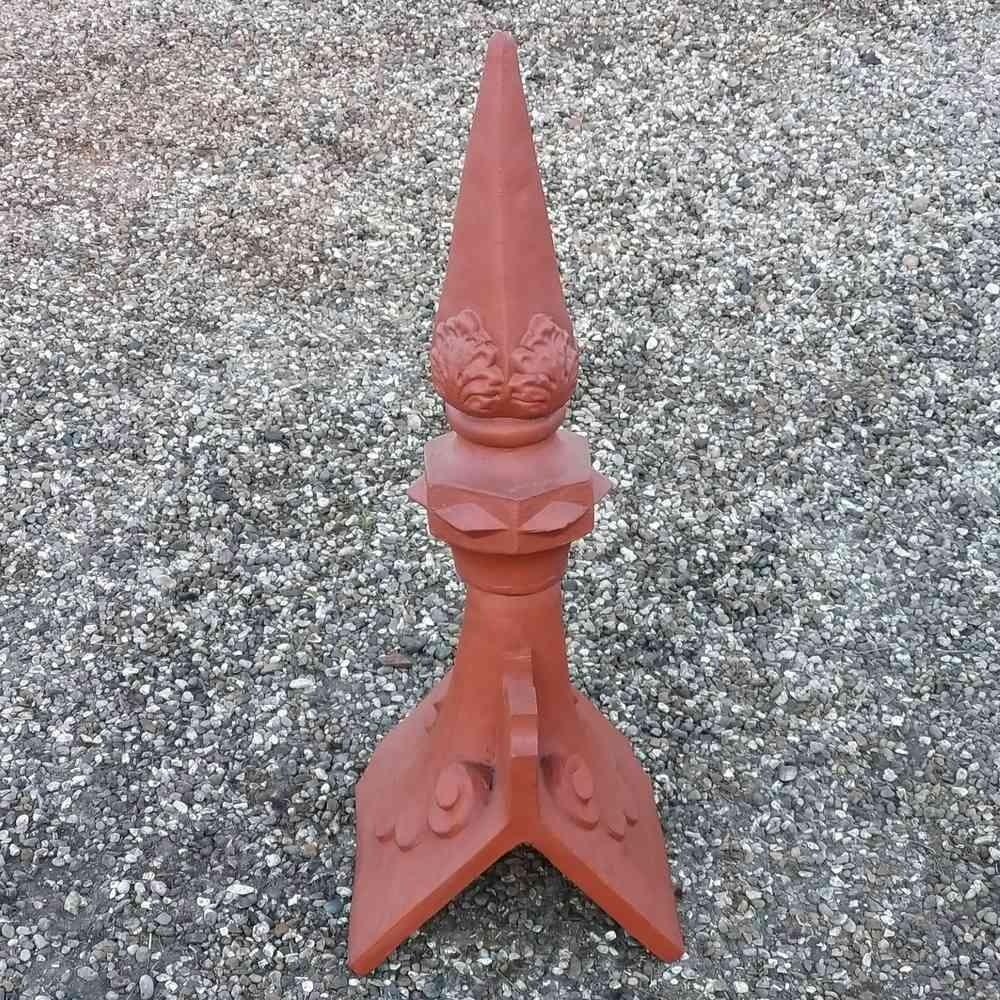 Castle scrolled hex spire roof finial
