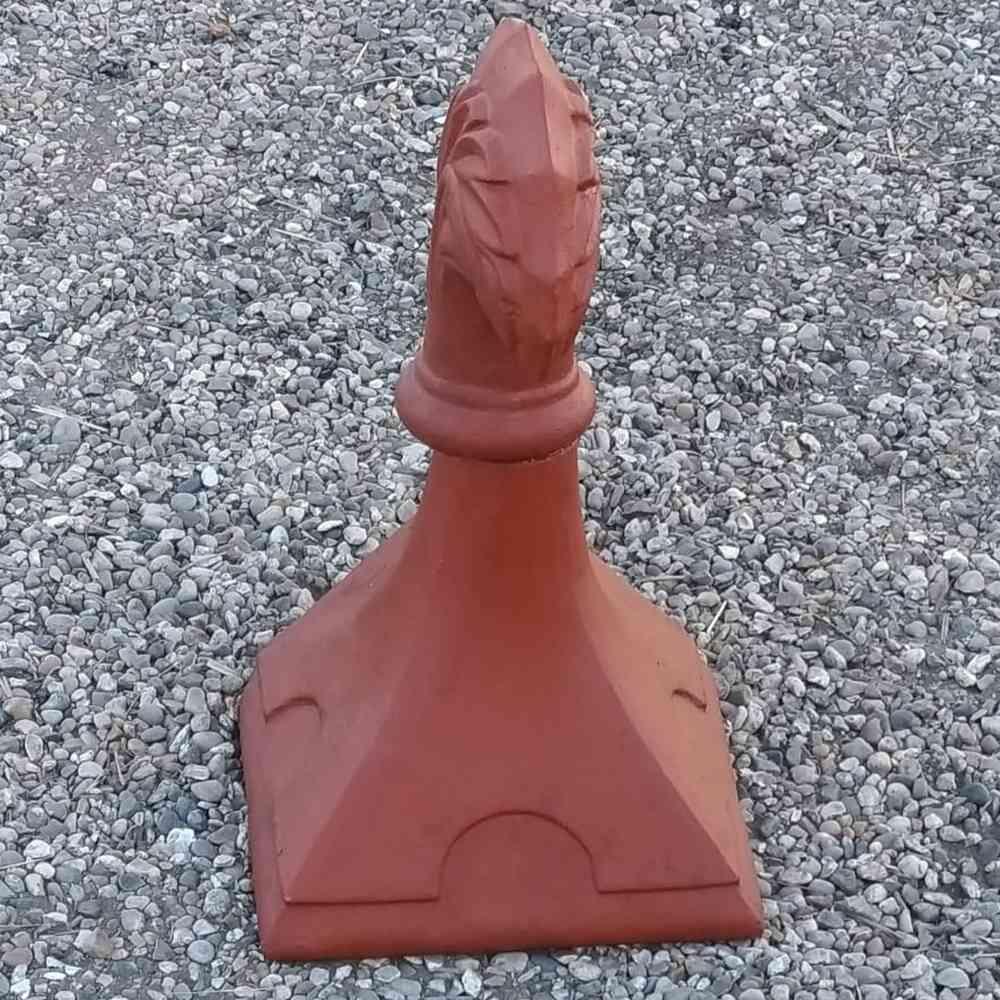 RD omega block end curved leaf finial