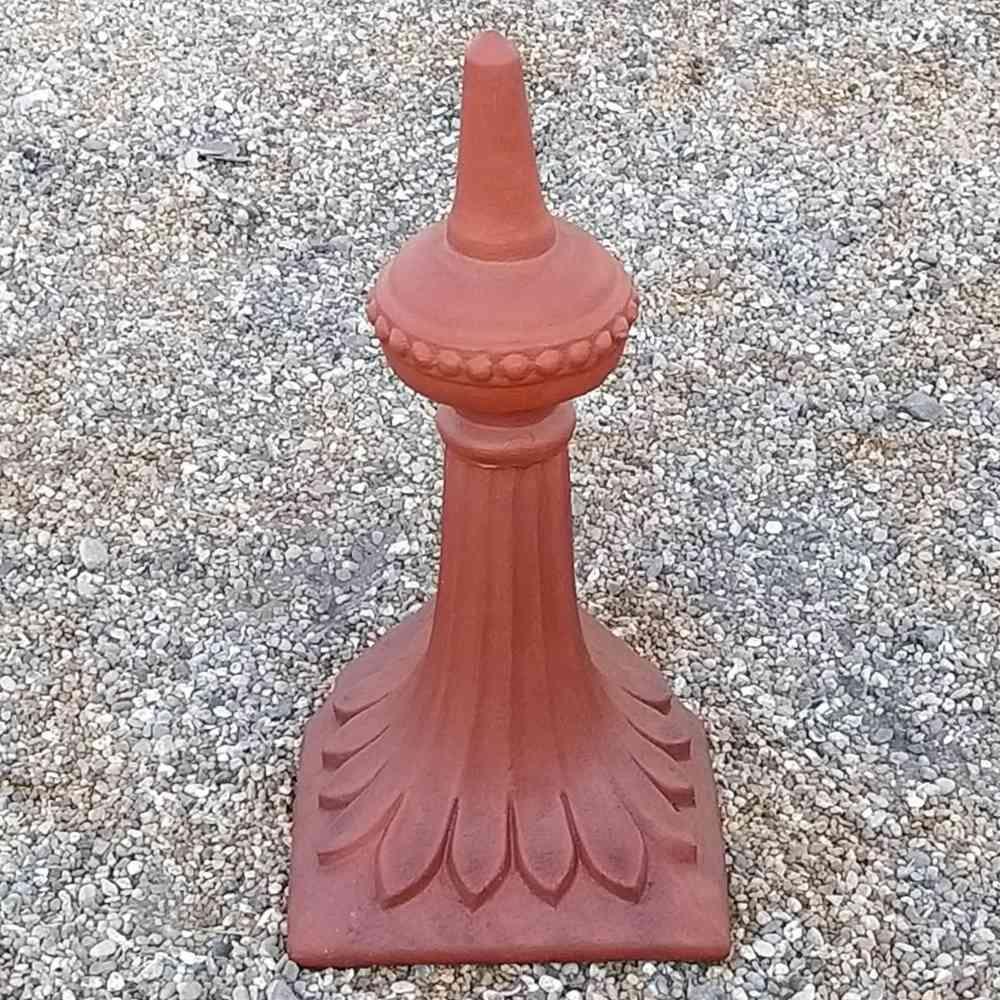 Angled block end topper roof finial