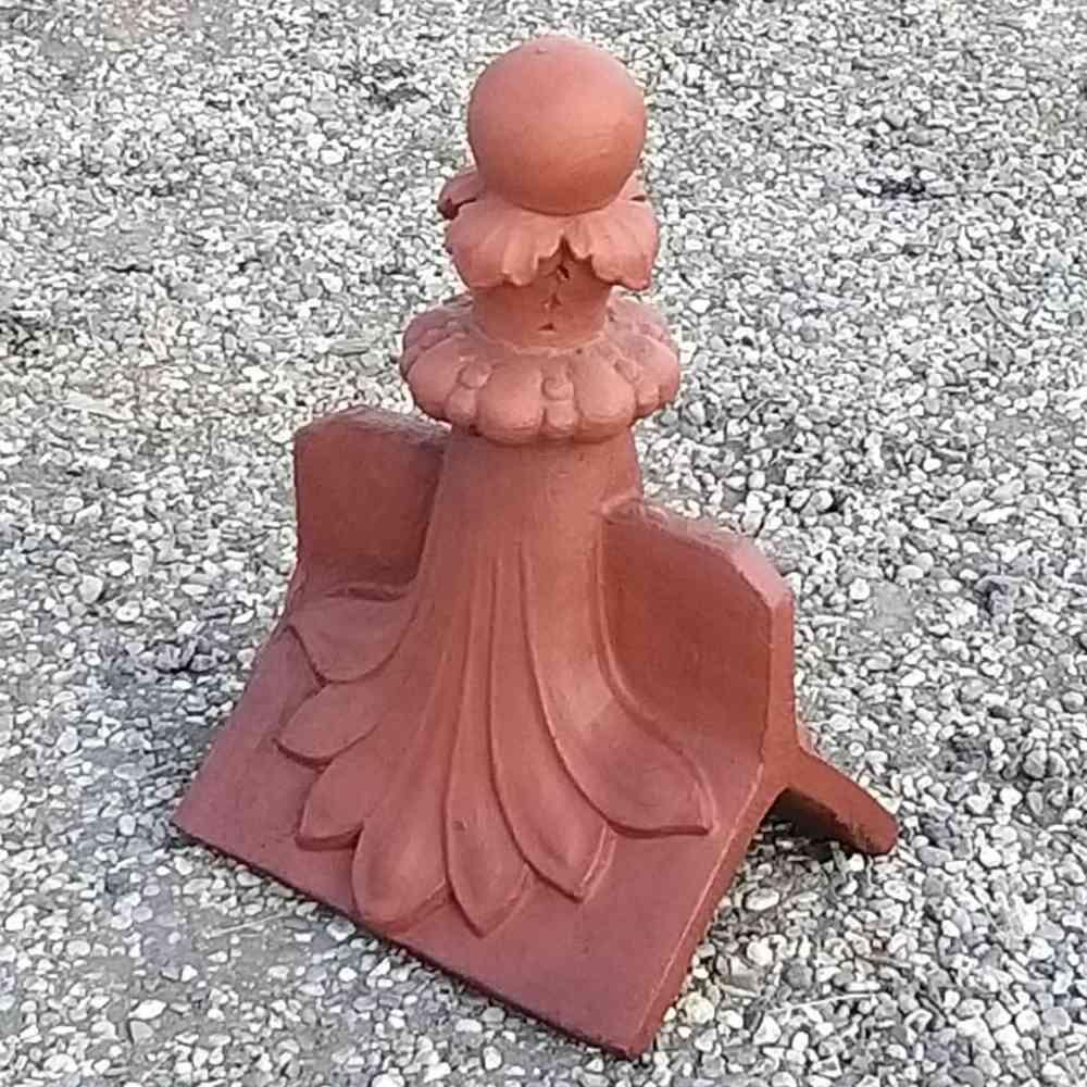 Seven leaf small fleur ball ridge finial